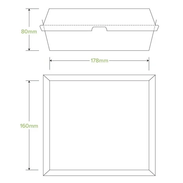 Corrugated Clamshell Dinner Box Brown