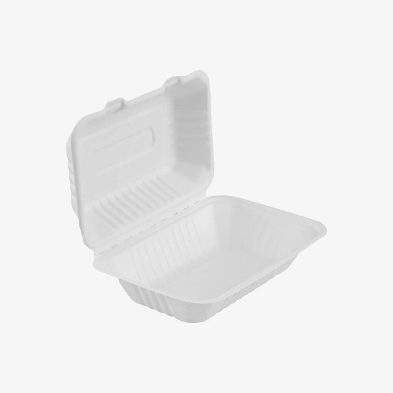 Sugarcane Clamshell 9x6x3 Inch Food Container 900 ml